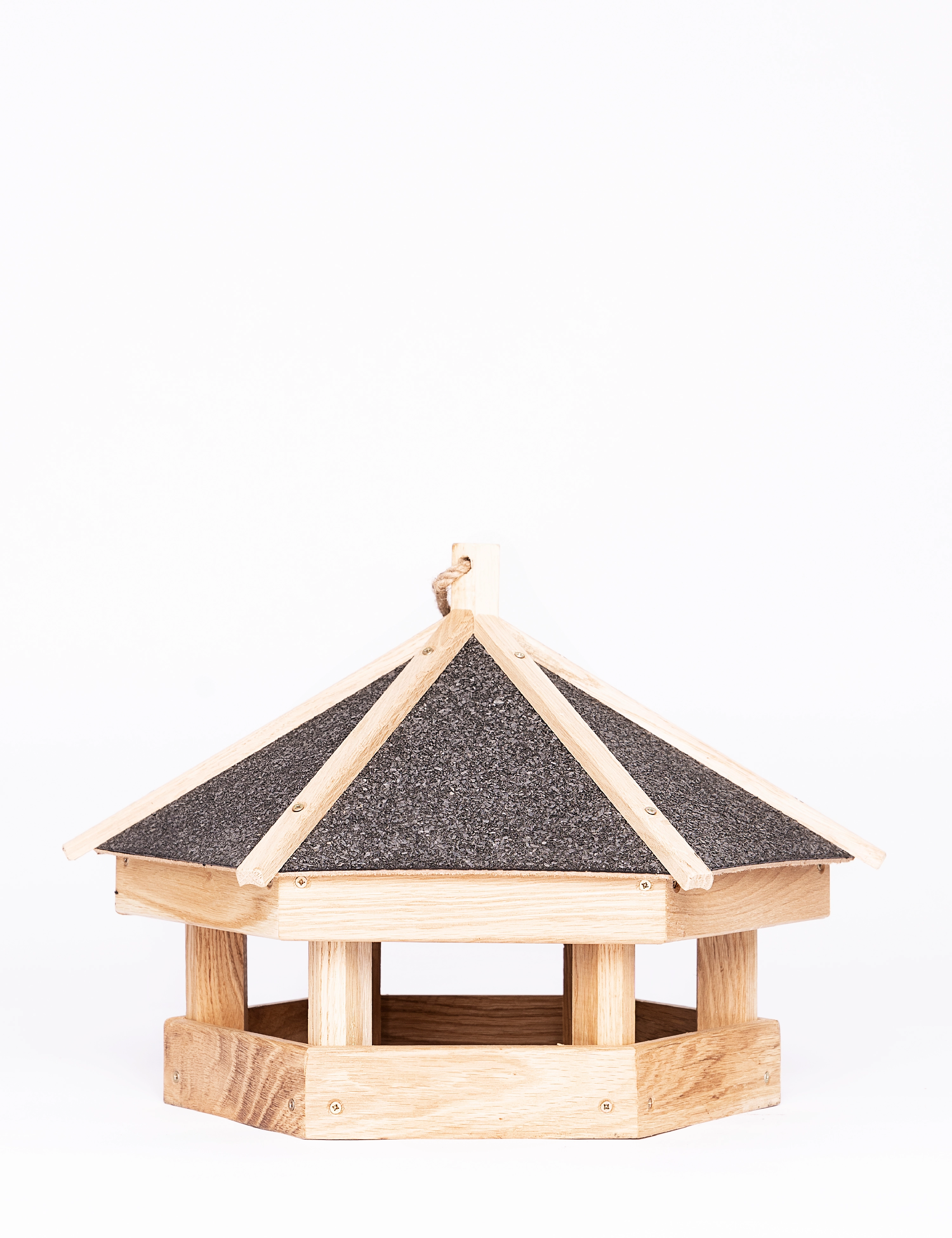 Fuglehus i eg med sort tagpap Ø44 cm | Plantorama