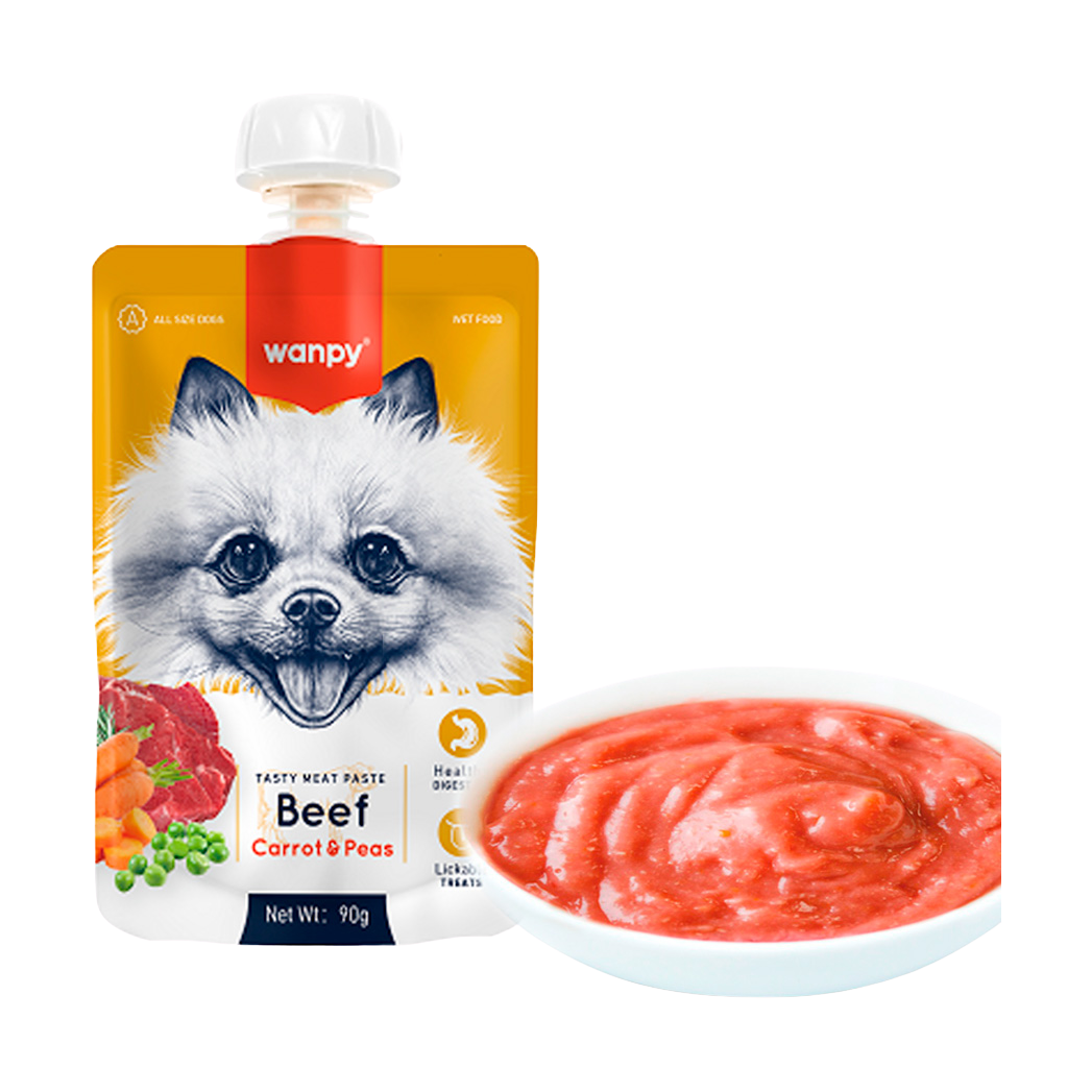 Wanpy Tasty Meat Paste, Beef, Carrot & Pea 90 g | Plantorama