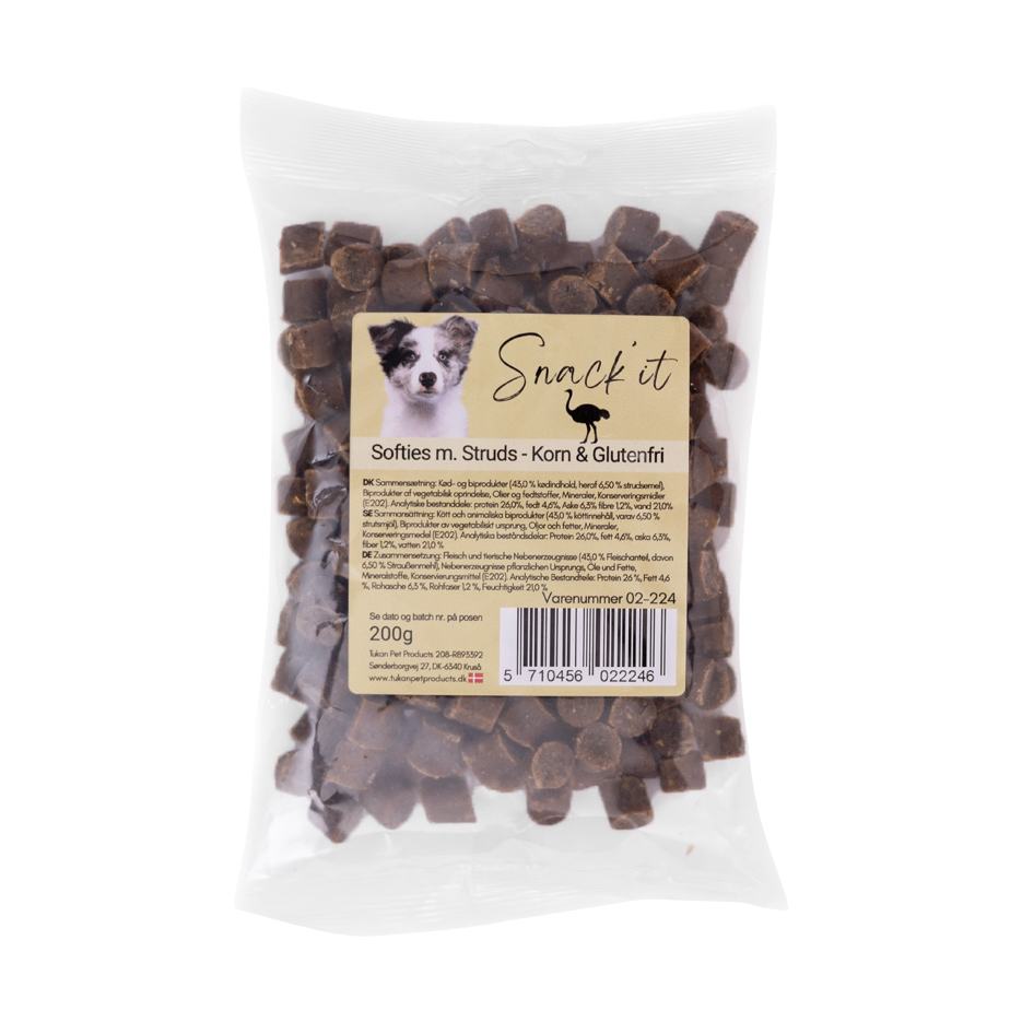 Snack'it Softies med struds 200 g | Plantorama