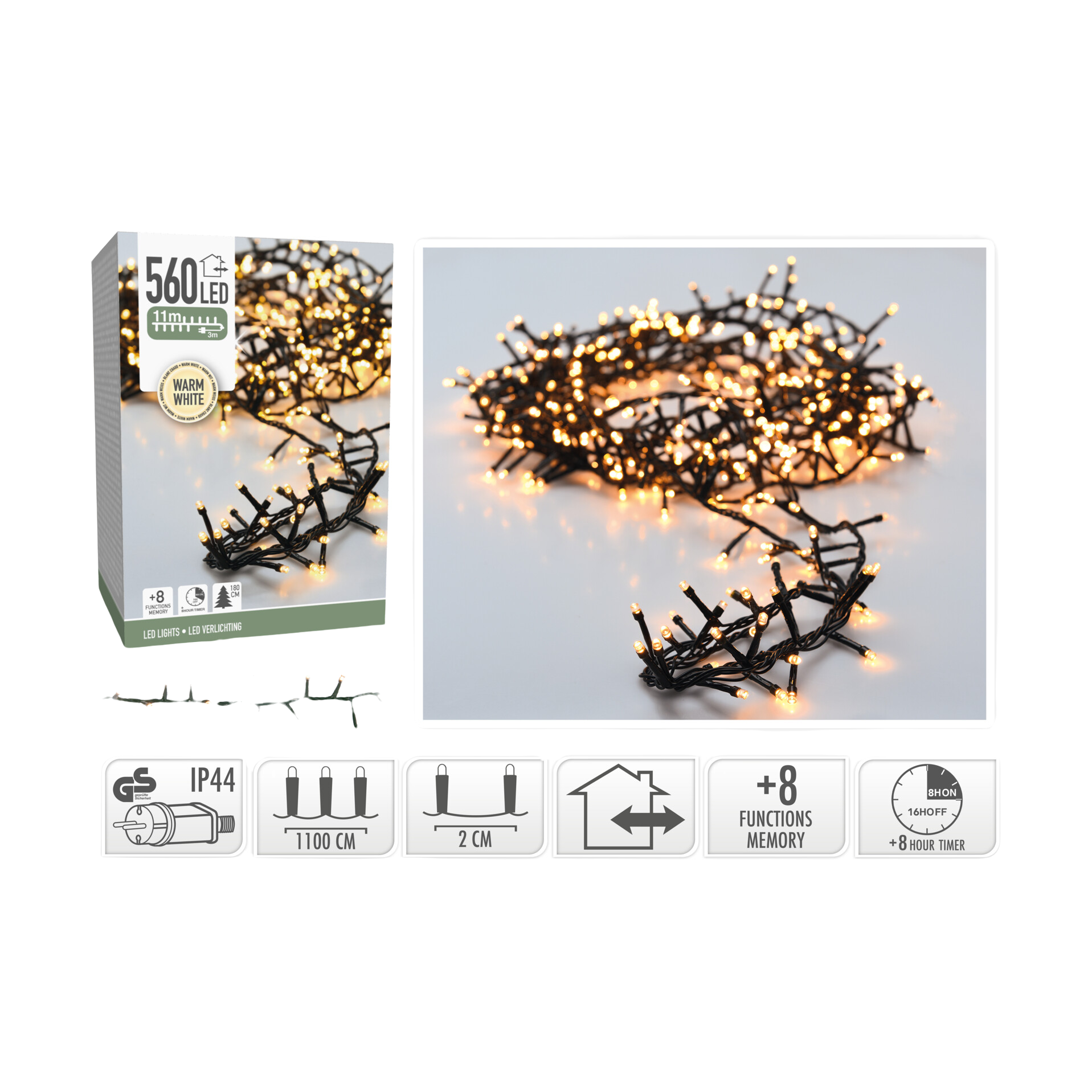 LED-kæde microcluster m/560 LED | Plantorama