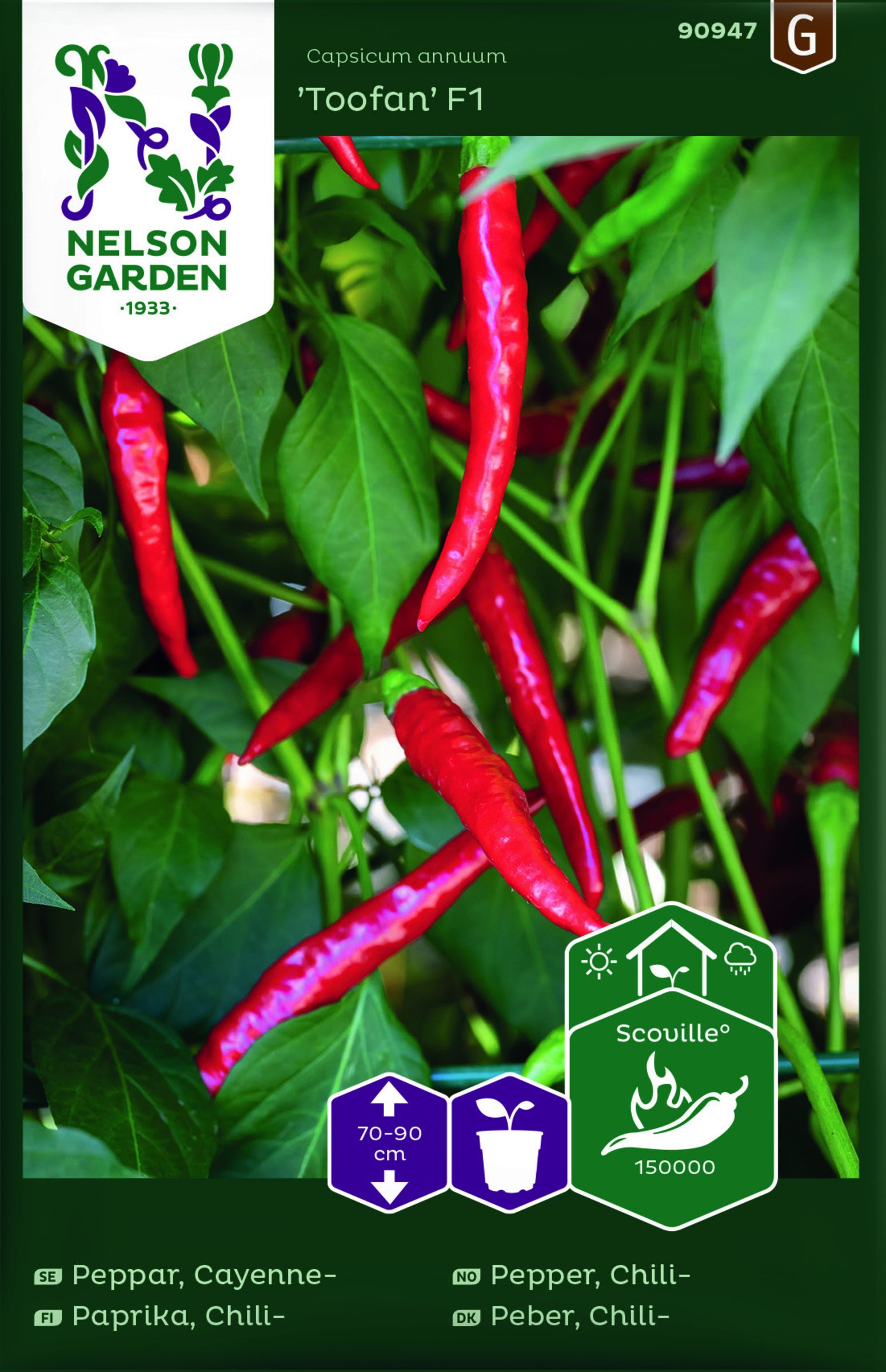 Nelson Garden Chili Capsicum chinense 'Toofan' F1 Chili | Plantorama