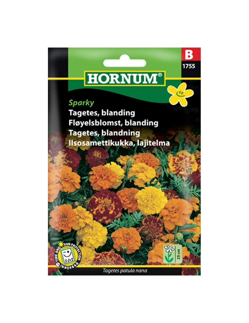 Tagetes, blanding frø, Tagetes patula nana 'Sparky' | Plantorama