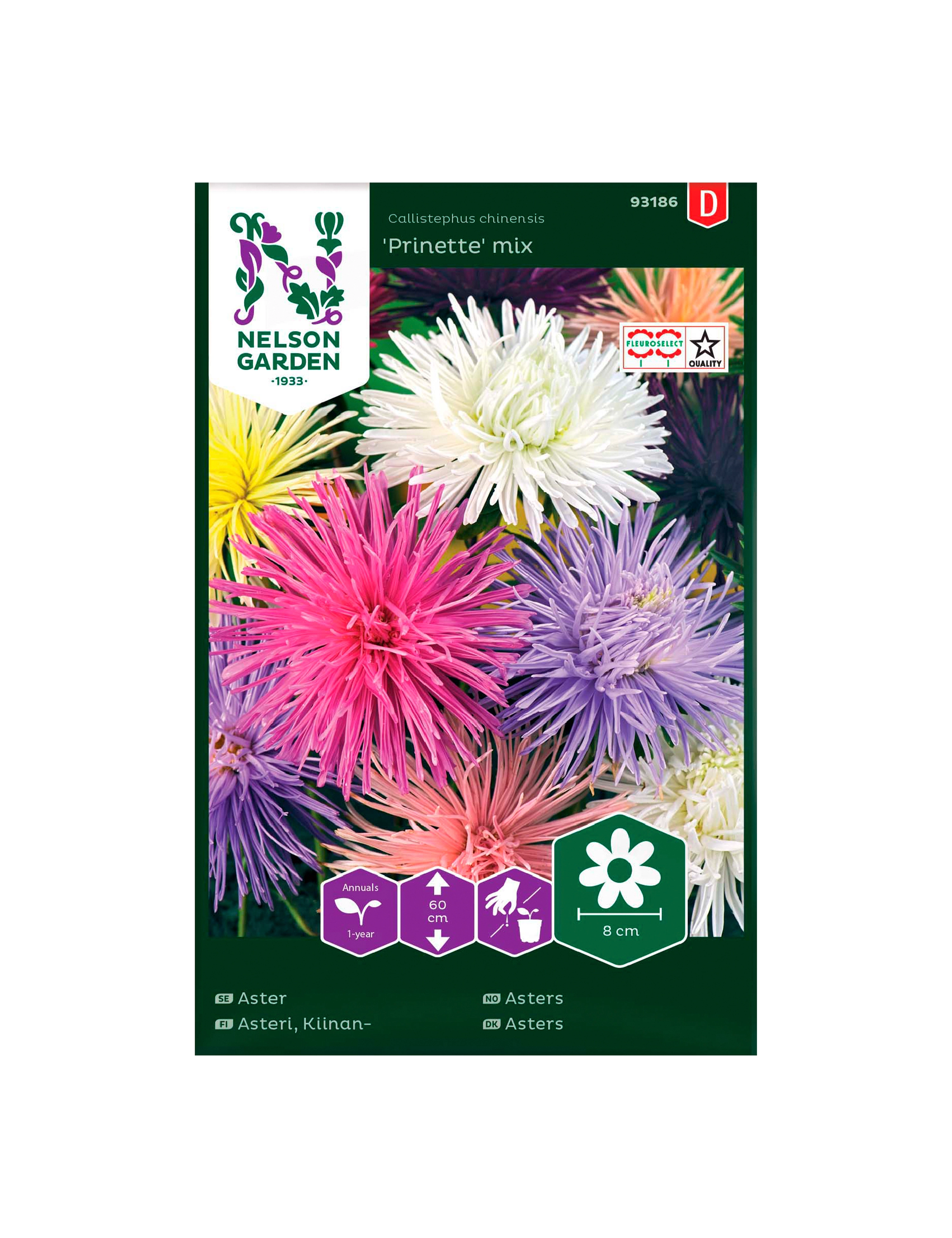 Sommerasters frø, Callistephus chi. 'Prinette' mix | Plantorama