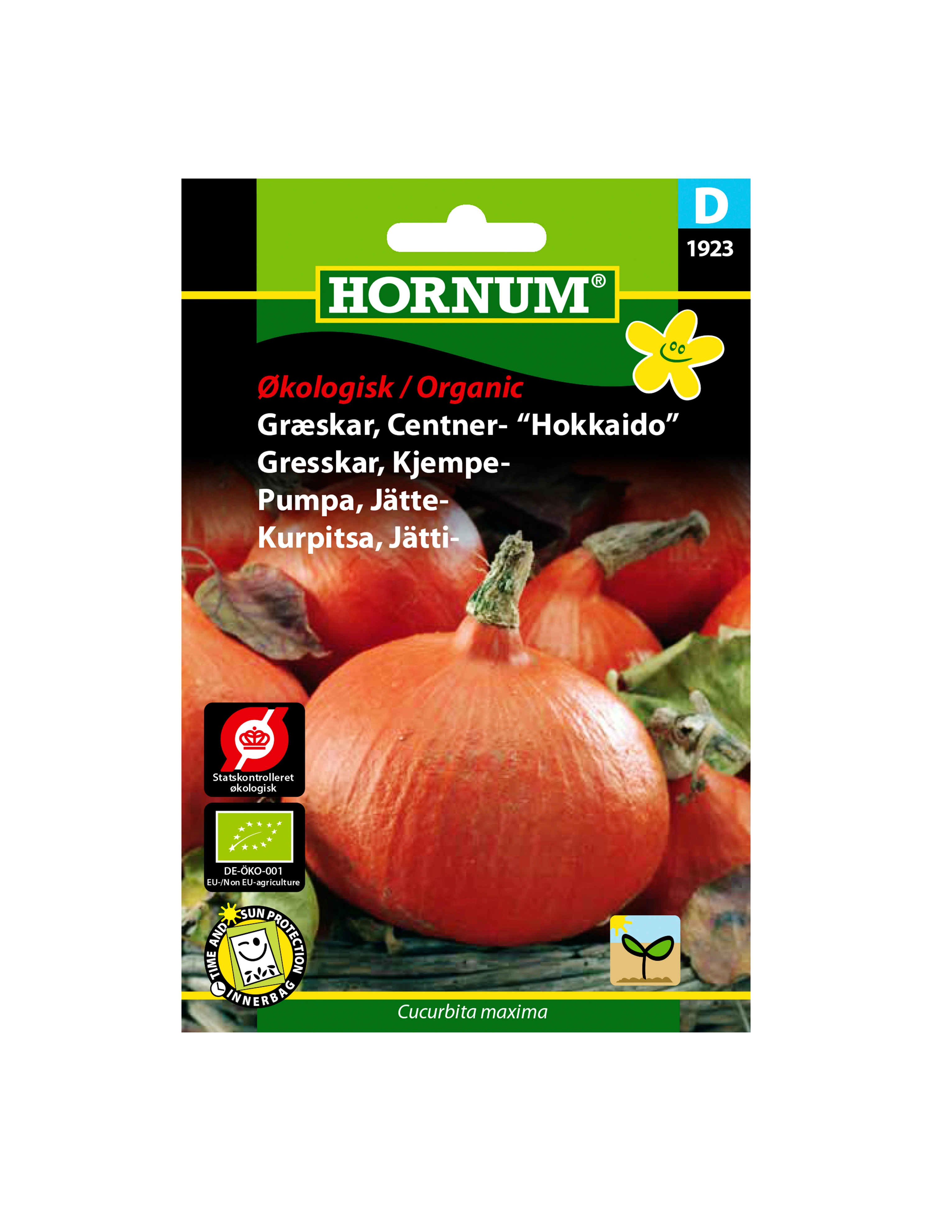 Økologisk centnergræskar/Hokkaido frø, Cucurbita maxima 'Uchiki Kuri' | Plantorama