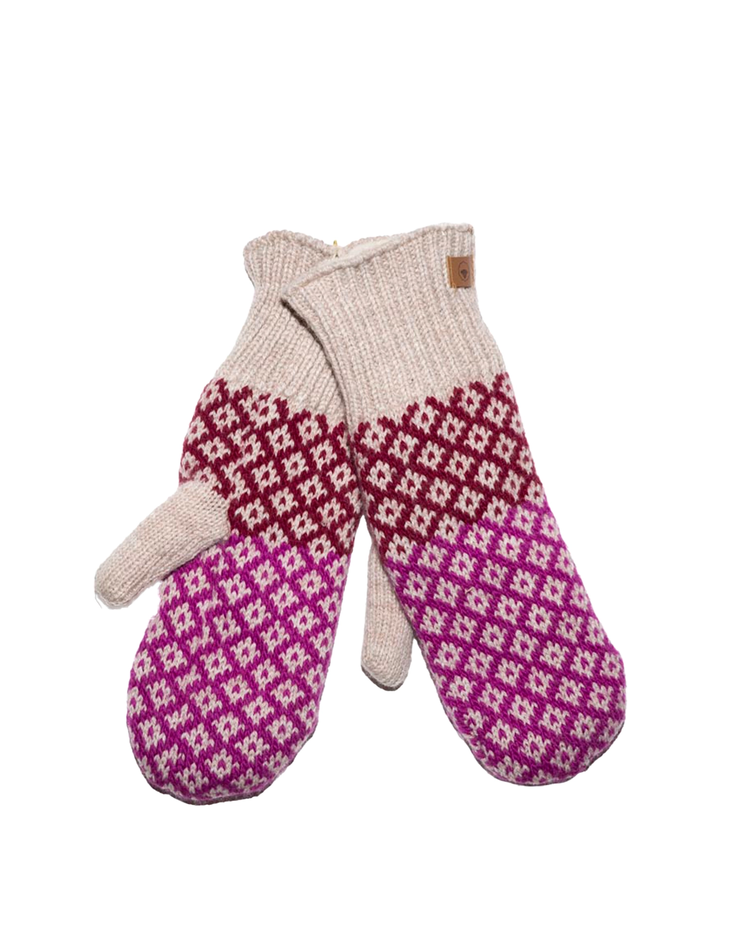 Ida Mittens, maroon 100% merino | Plantorama
