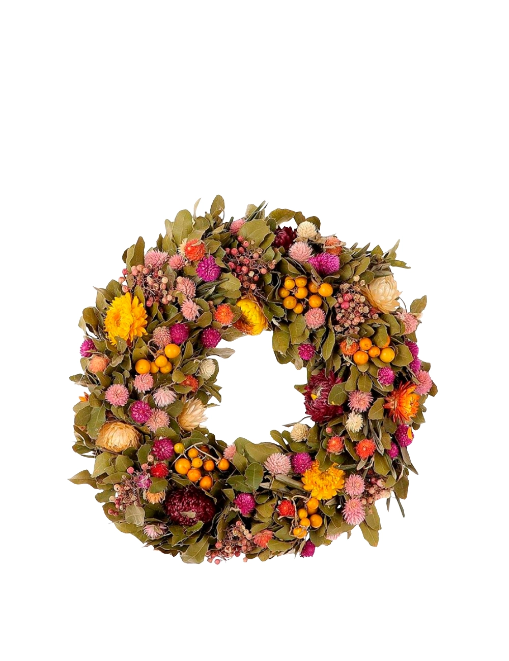 Tørret krans Ø30 cm i flere farver | Plantorama