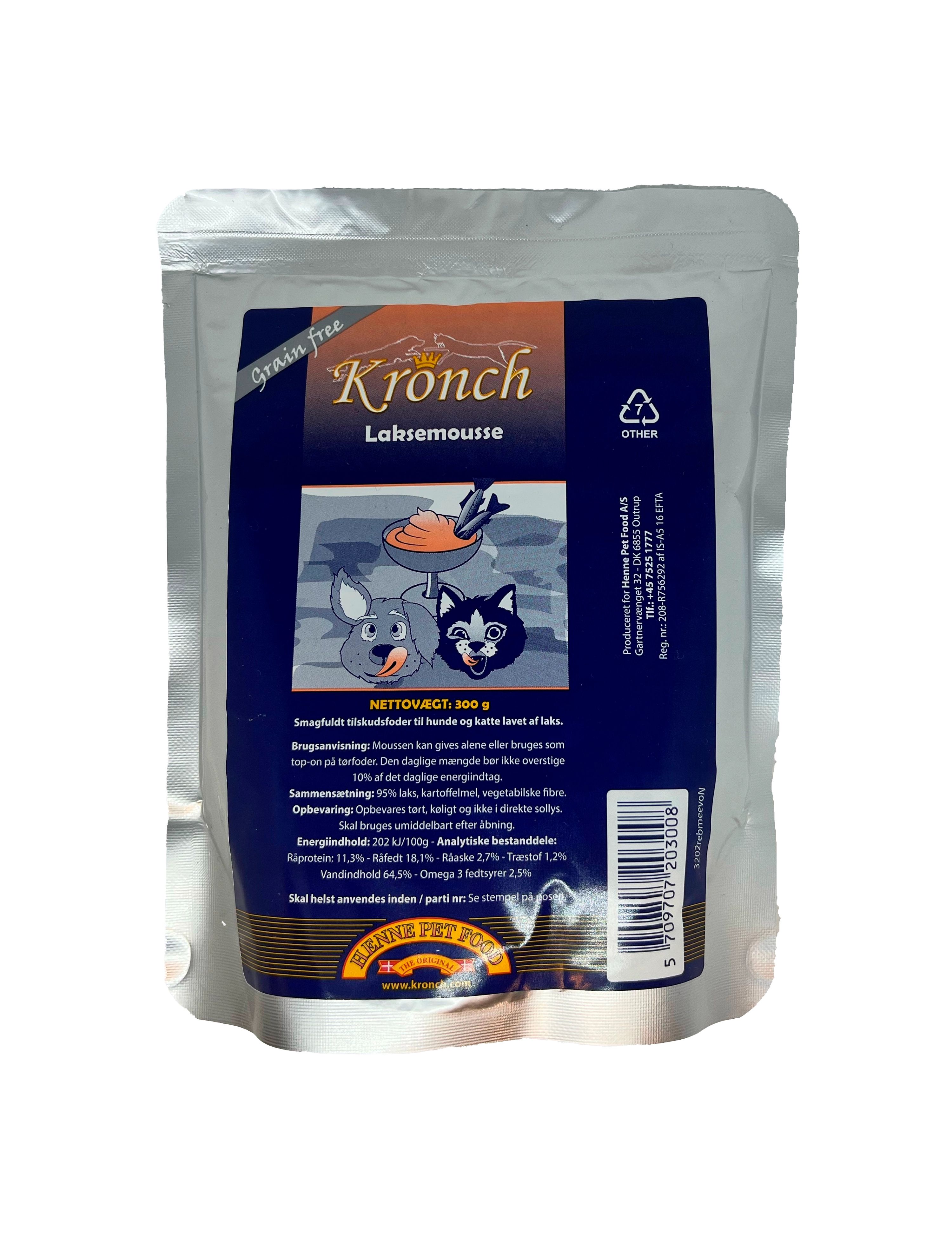 Henne Pet Food Kronch laksemousse 300 g | Plantorama