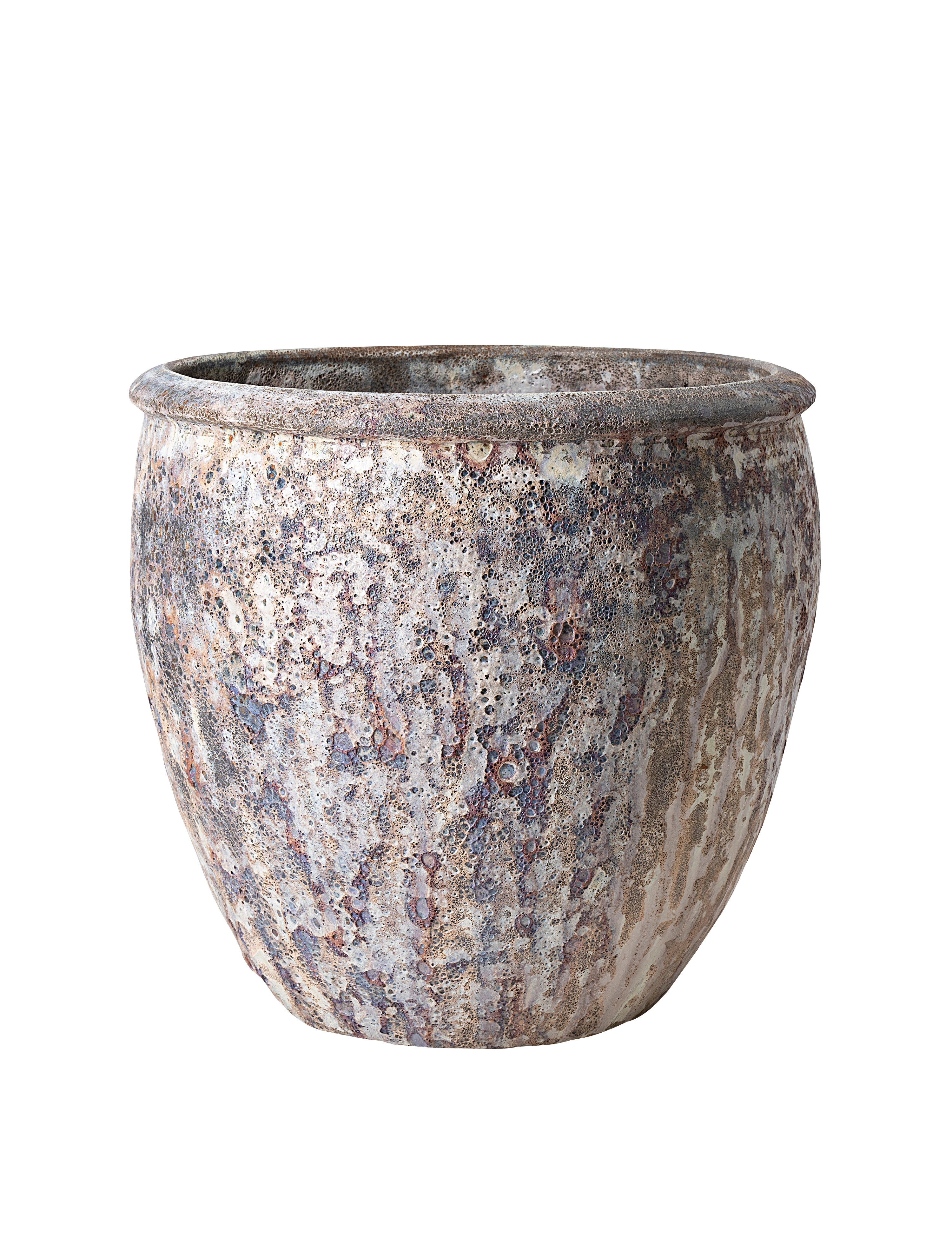 Løvenborg havekrukke Ø76xH70 cm i antik beige glaseret keramik | Plantorama