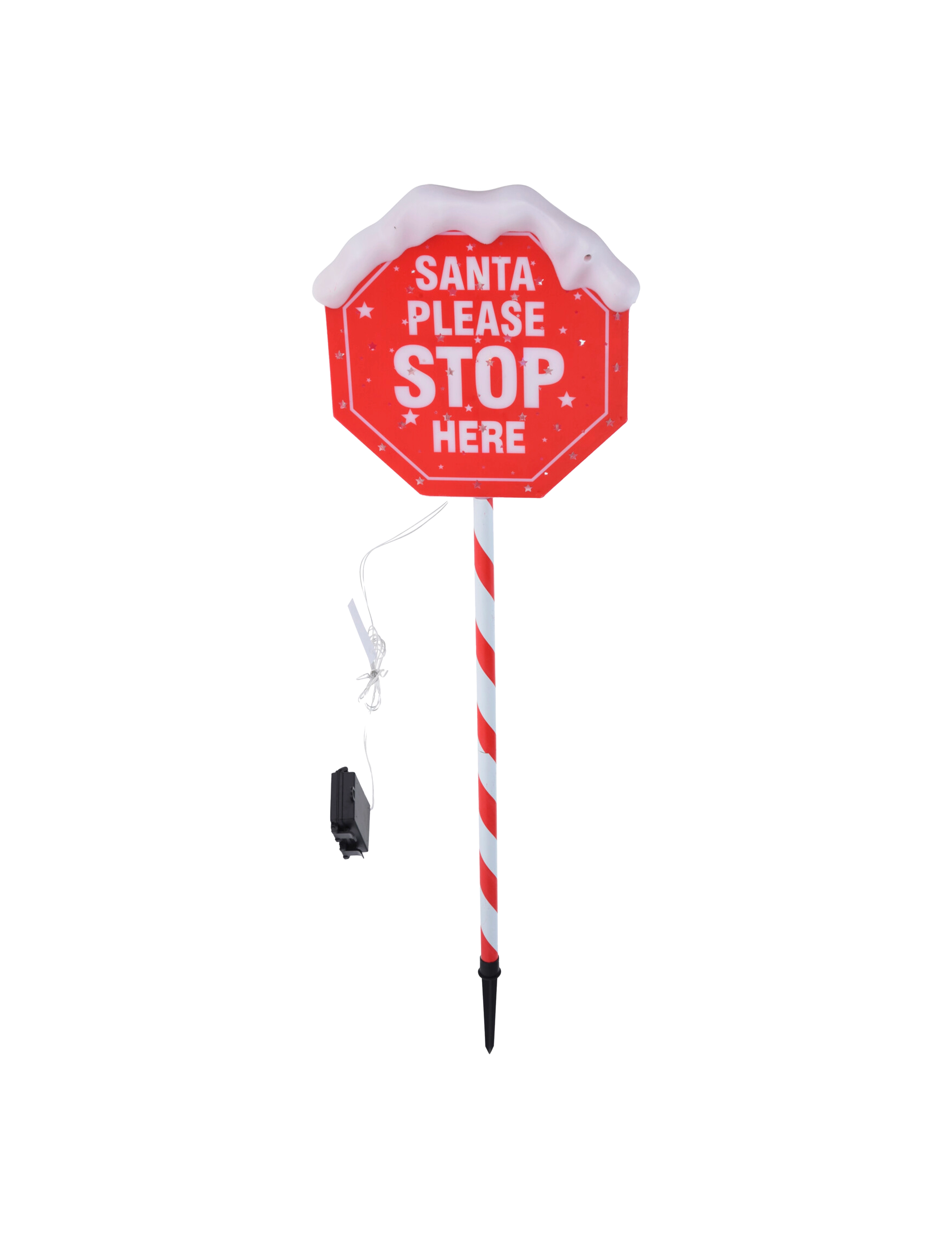 "Santa stop here"-skilt med LED | Plantorama